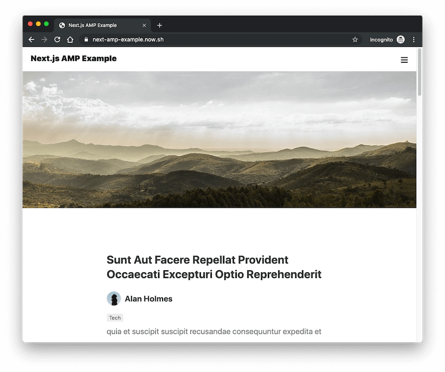 Github Kherucrt Next Amp Example An Example Of An Amp Only Website Built With Nextjs